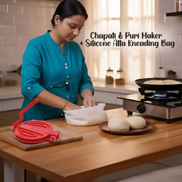 Chapati & Puri Maker + Silicone Atta Kneading Bag (CP11) – Naaptol