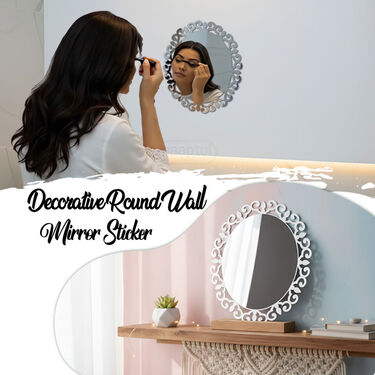 Decorative Round Wall Mirror Sticker (MWS4) – Naaptol