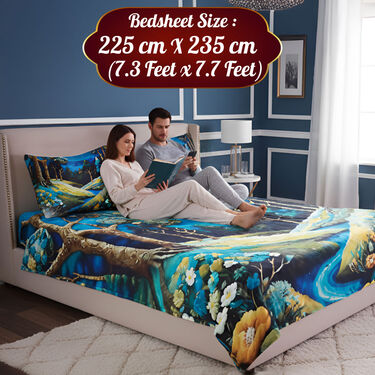 3D Fantasy Forest Bedsheet With 2 Pillow Covers Free (DBS32) – Naaptol