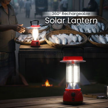 Rechargeable Solar Lantern With 360 Degree Lighting Emergency Light (L ...
